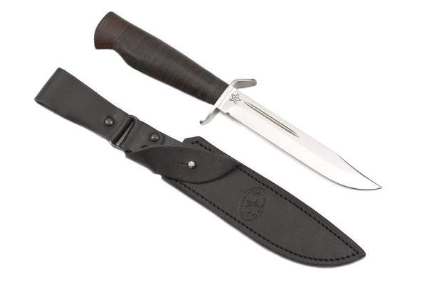 A&R, Shtrafbat, Hunting, Fixed, 100X13M Stainless, Leather – Russian Blades