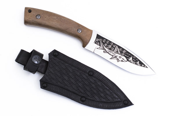 Kizlyar, Akula, Fishing, Fixed, Z60CDV14, Walnut – Russian Blades